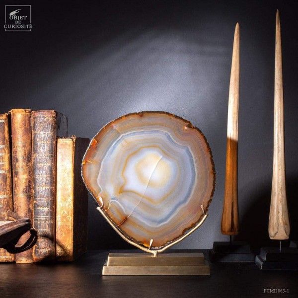 Gold natural agate slice