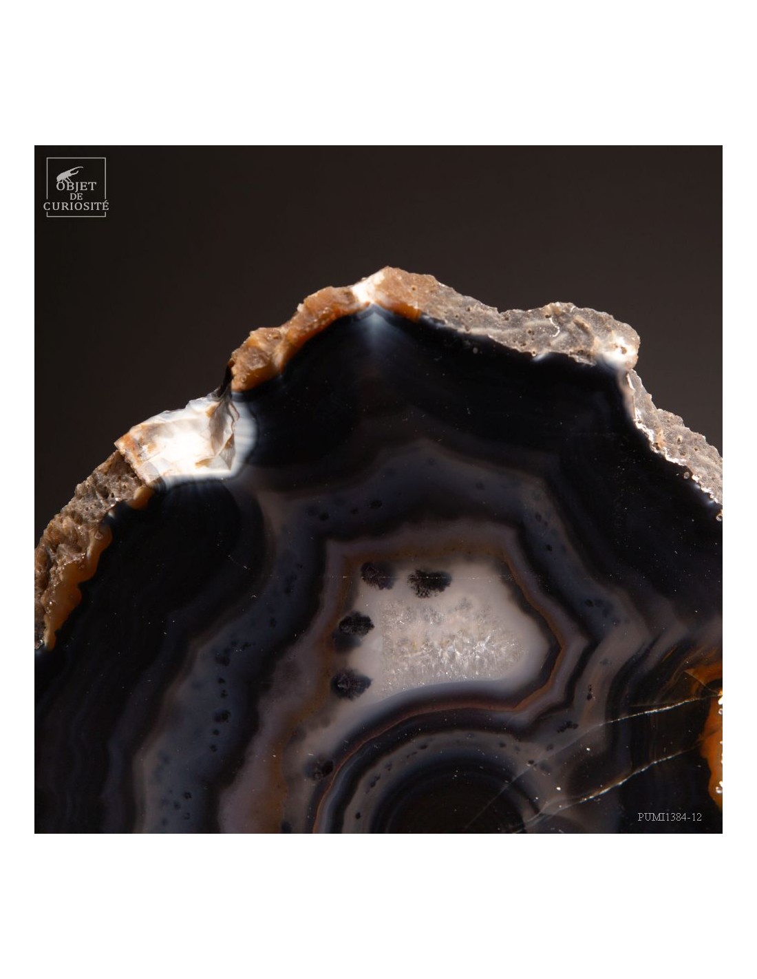 Tranche d'agate (Brésil) socle laiton